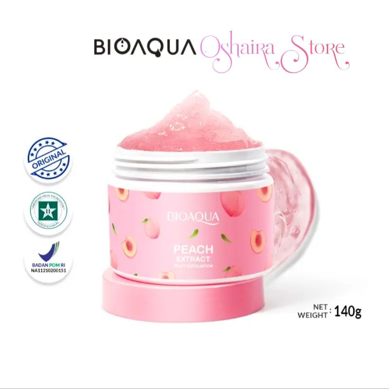 Jual BIOAQUA BODY SCRUB EXTRA PEACH FRUIT EKSFOLIATION GEL 140 G ...