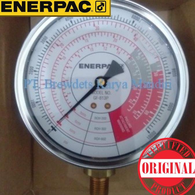 Jual Hydraulic Pressure Gauge GF813P Enerpac 10,000 Psi 1/4" NPTF ...