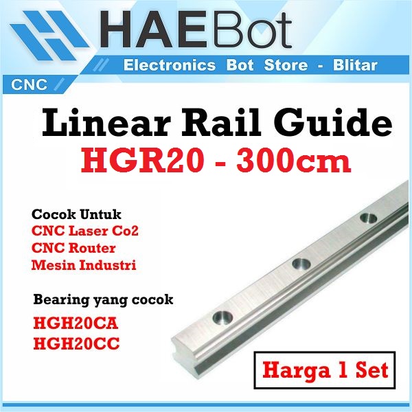 Jual [HAEBOT] Linear Rail Guide HGR20 20mm 300cm 3000mm Rel Laser CO2 ...