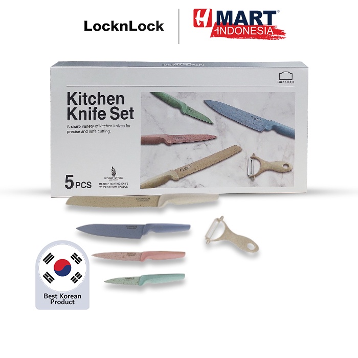 Jual LocknLock Exclusive Cookplus Knife Set Pastel - Pisau Set Cookplus ...