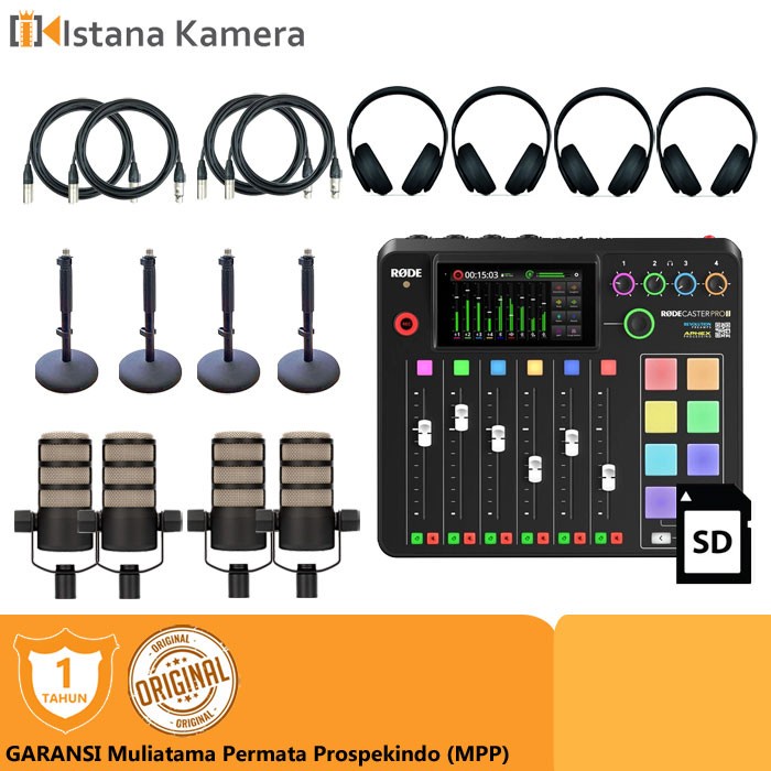 Jual Rode Podcast Microphone Package Rodecaster Pro 2-PAKET 4MIC DS1 ...