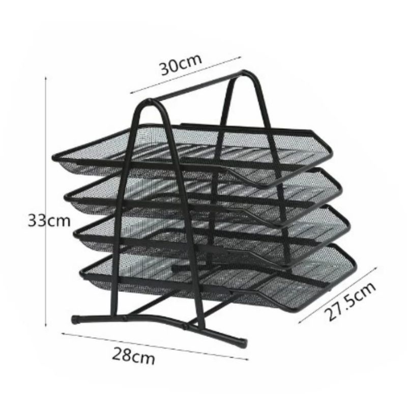 Jual rak dokumen 4 tingkat tempat dokumen besi paper tray letter tray 4 ...