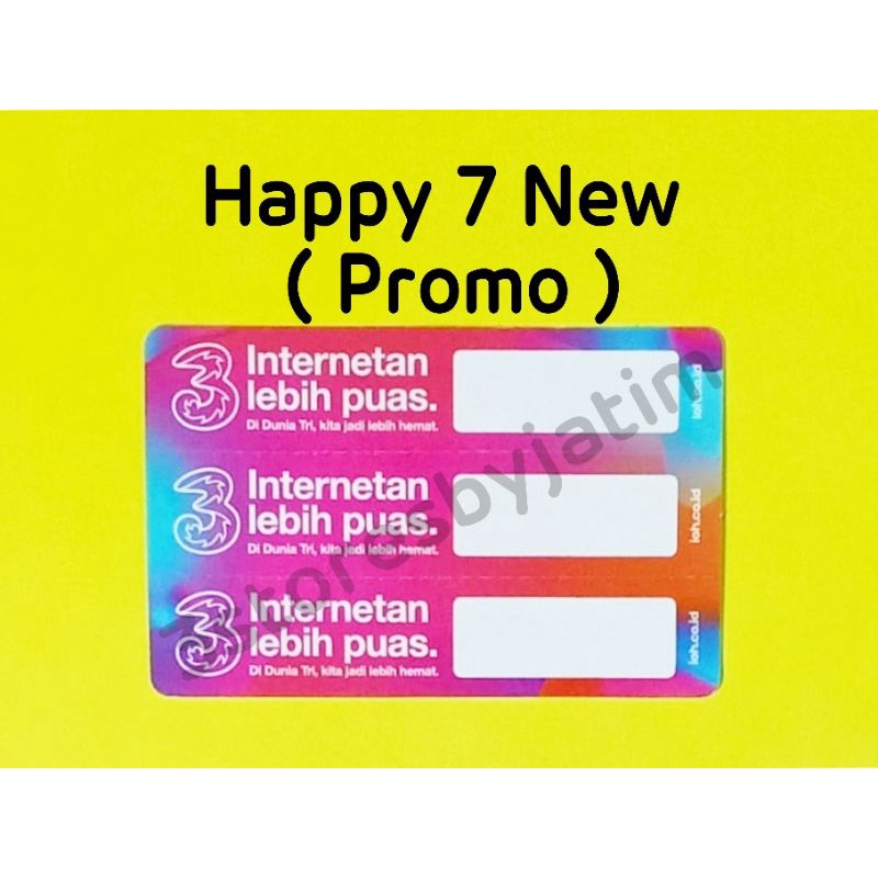 Jual Voucher Kuota Data 3 / Three / Tri Happy 7GB ( Promo ) NEW total ...