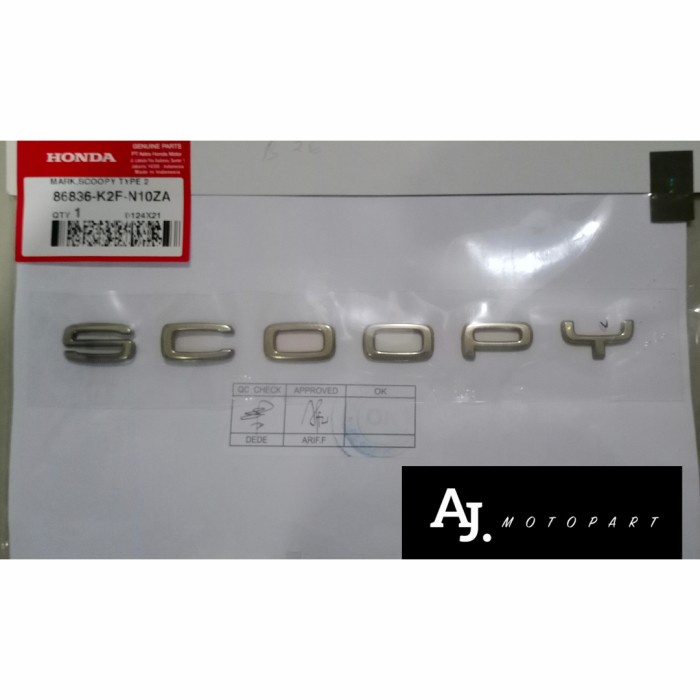 Jual Emblem Scoopy New 2021 Asli Honda Ahm 86836-K2F-N10Za | Shopee ...