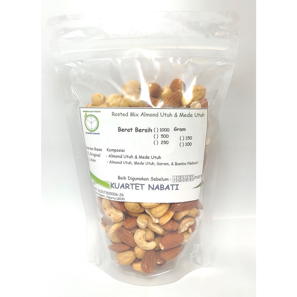 Jual 250gr Mix Roasted Almond Utuh dan Mede / Cashew Utuh Varian Rasa ...