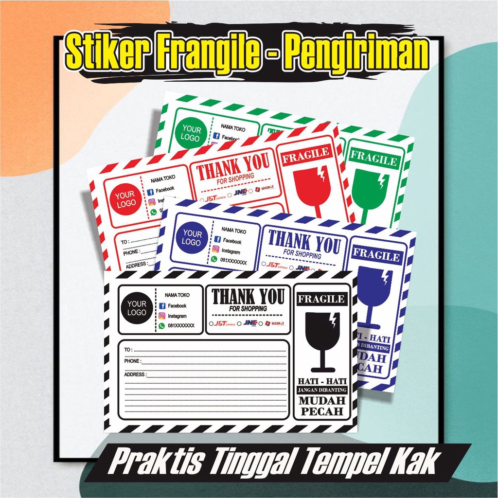 Jual Stiker Frangile | Stiker Pengiriman | Label Pengiriman | Shopee ...