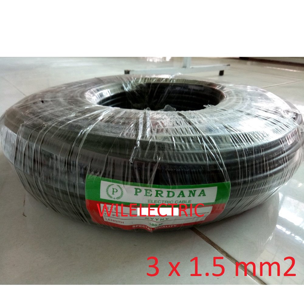 Jual PERDANA Kabel listrik serabut NYYHY 3 x 1.5 / 3x1.5 mm hitam 100m rol | Shopee Indonesia