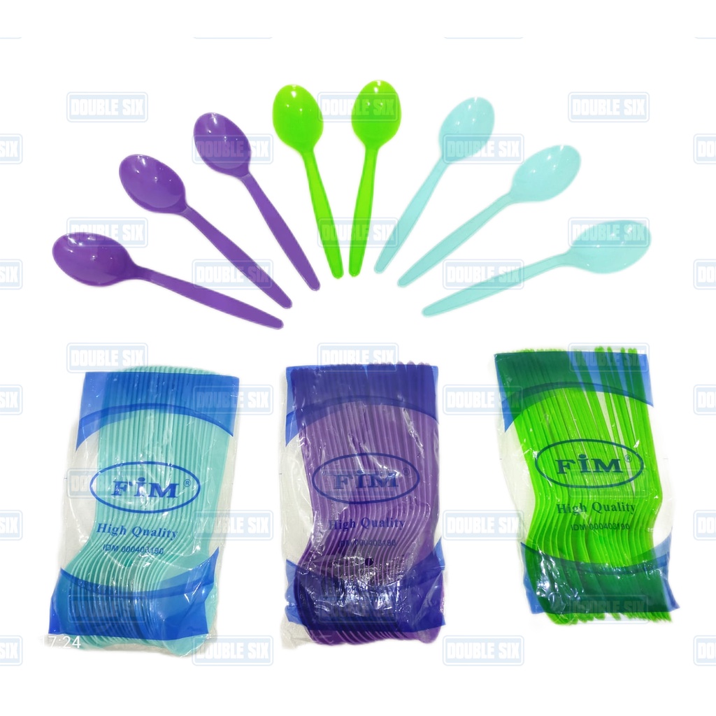 Jual (HARGA 1PACK=25PCS) SENDOK MAKAN PLASTIK PREMIUM WARNA FIM ...