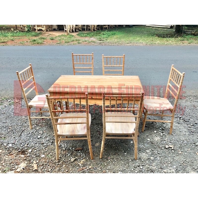 Jual SET KURSI TIFFANI MEJA AKAD KAYU MAHONI SET KURSI MAKAN MINIMALIS ...