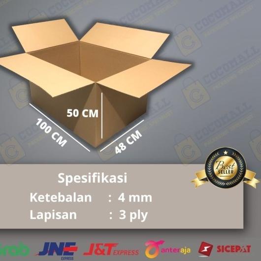 Jual KARDUS KARTON BOX POLOS JUMBO BESAR UKURAN 100 x 48 x 50 CM ...