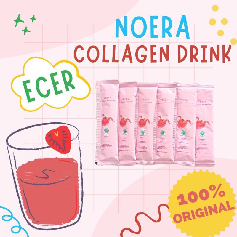 Jual ECER 1 SACHET | NOERA COLLAGEN DRINK Strawberry & Collagen Drink ...