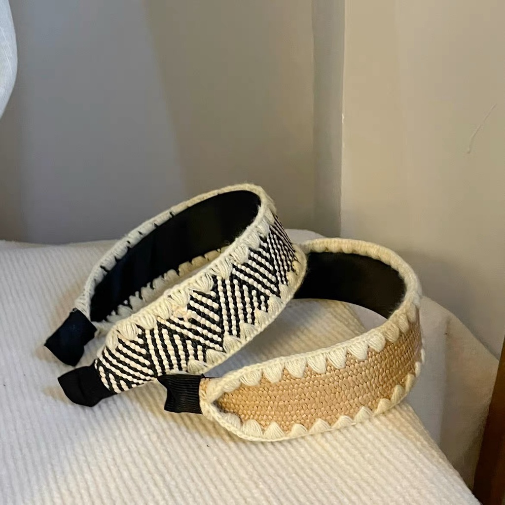 Jual Town Shell - Young Woo Knitted Korean Head Band / Bando Straw ...