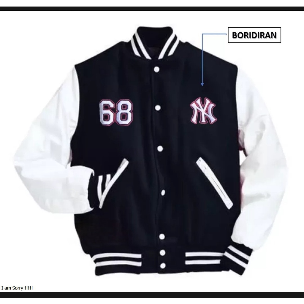 Jual Jaket Baseball NY Motif Bordir Original / Jaket Baseball Varsity ...