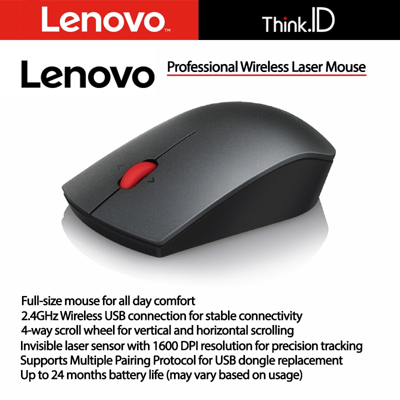 Jual Lenovo Professional Wireless Mouse 4X30H56886 | Shopee Indonesia