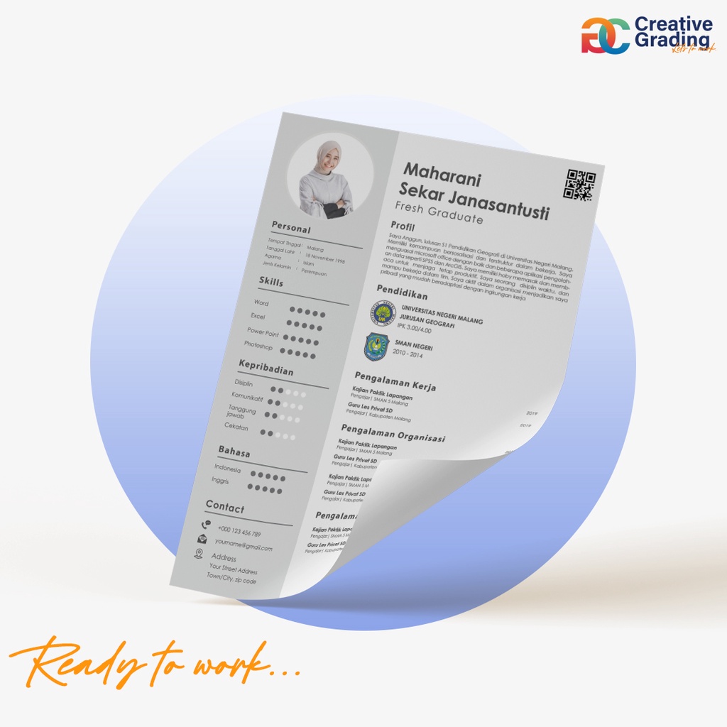 Jual Jasa Desain CV [Curriculum Vitae] KODE (MINIMALIS) | Shopee Indonesia