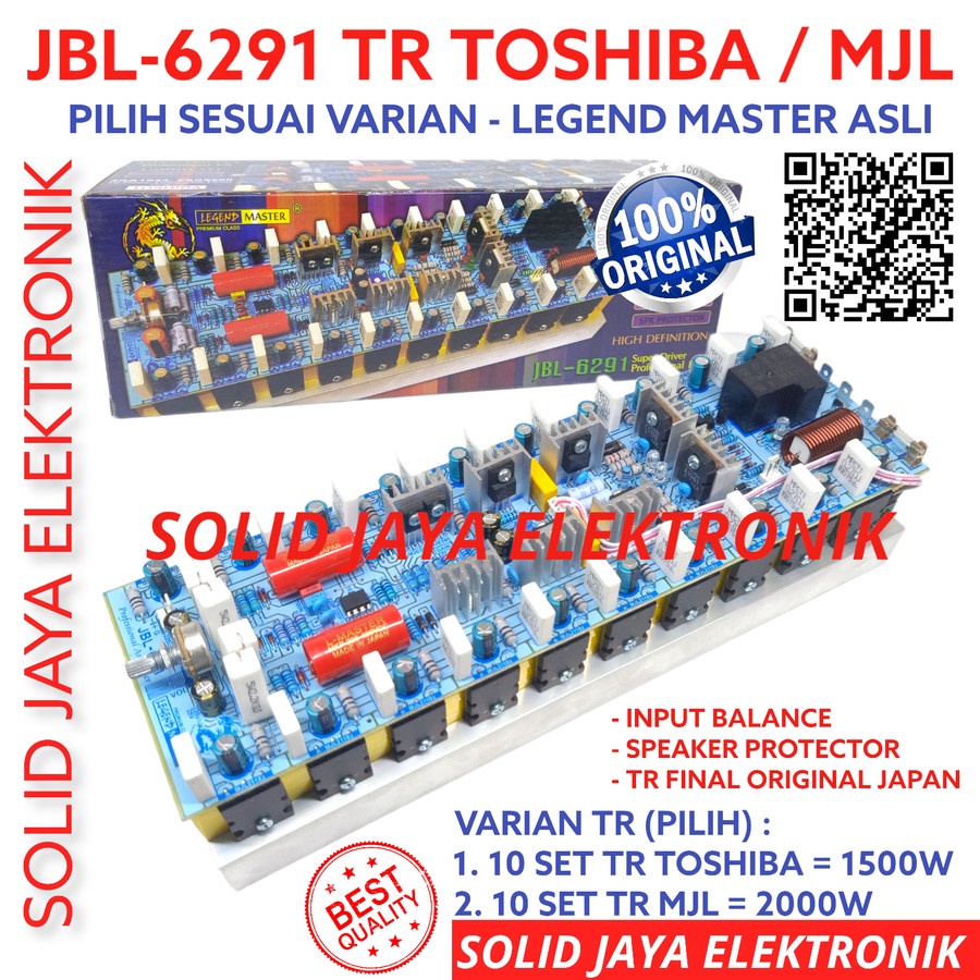 Jual KIT POWER AMPLIFIER JBL6291 1500W 2000W MONO PLUS TR FINAL TOSHIBA 2SA1943 2SC5200 / MJL ...