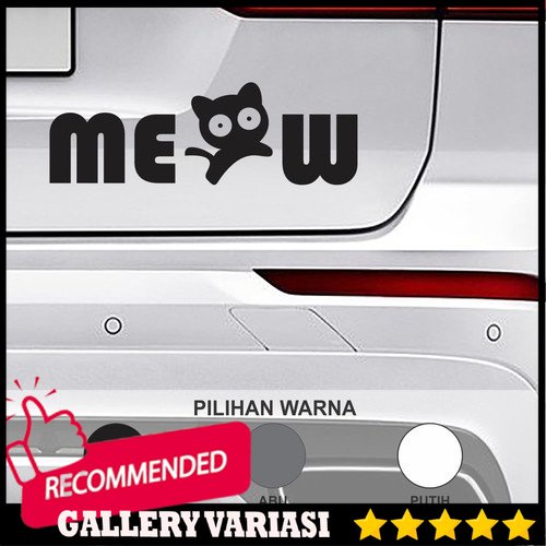 Jual Cutting Sticker Mobil Kucing Meow Sticker Body Mobil - Hitam ...
