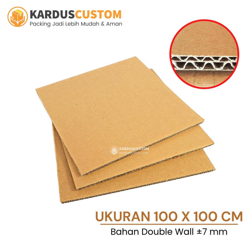 Jual Kardus Lembaran 1x1 Meter Double Wall Custom Ukuran Karton Polos ...