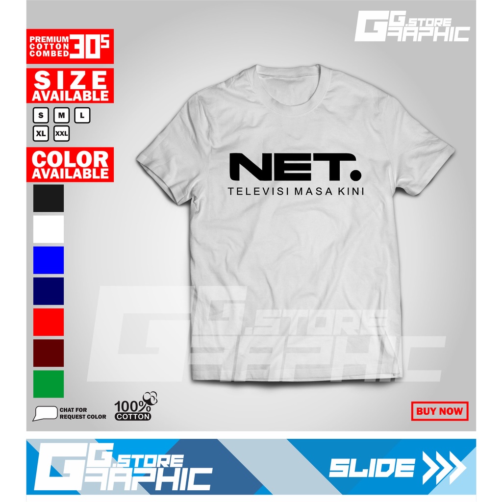 Jual Baju Kaos NET TV LOGO | Shopee Indonesia