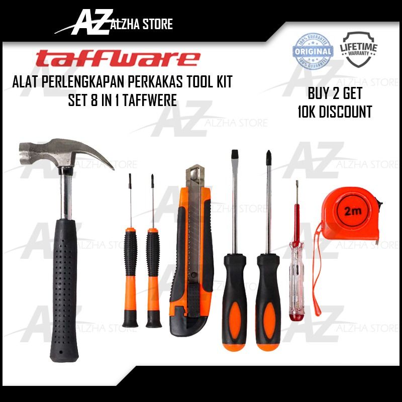 Jual [BEST QUALITY] ALAT PERLENGKAPAN PERKAKAS TOOL KIT SET 8 IN 1 ...