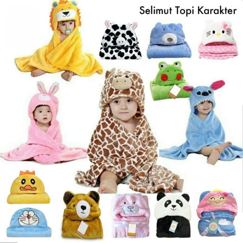 Jual [Store.1234] Selimut Bayi Topi Boneka / Selimut Bayi Karakter ...
