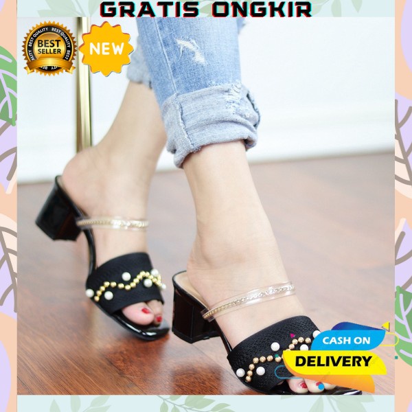 Jual Heals Remaja Kekinian Sandal Hak Tinggi Casual Heels Wanita ...