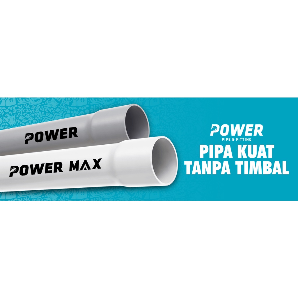 Jual [ POWER ] Pipa PVC POWER Abu - Abu 3/4" C 1 Meteran Potongan Per 1 ...