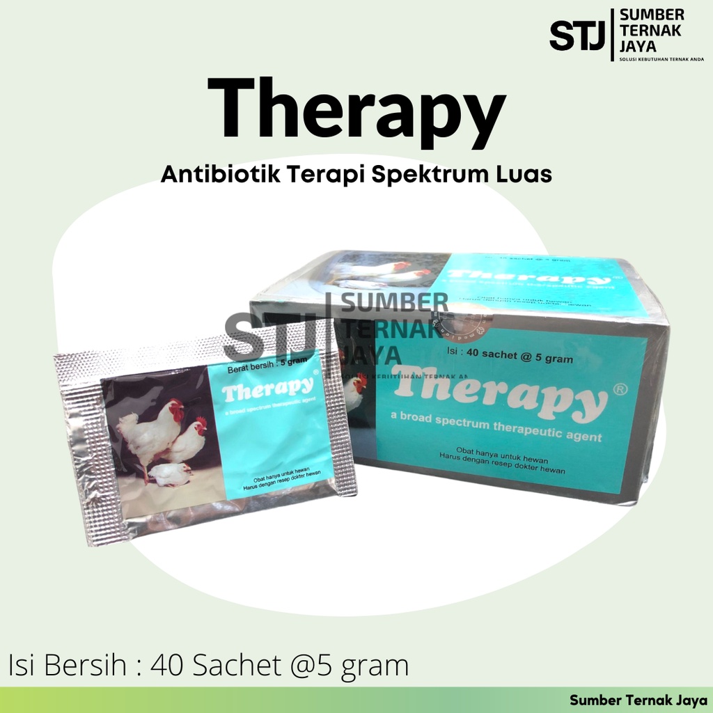 Jual THERAPY 1 box isi 40 sachet @ 5 gram Obat Antibiotik Ayam Kolera ...