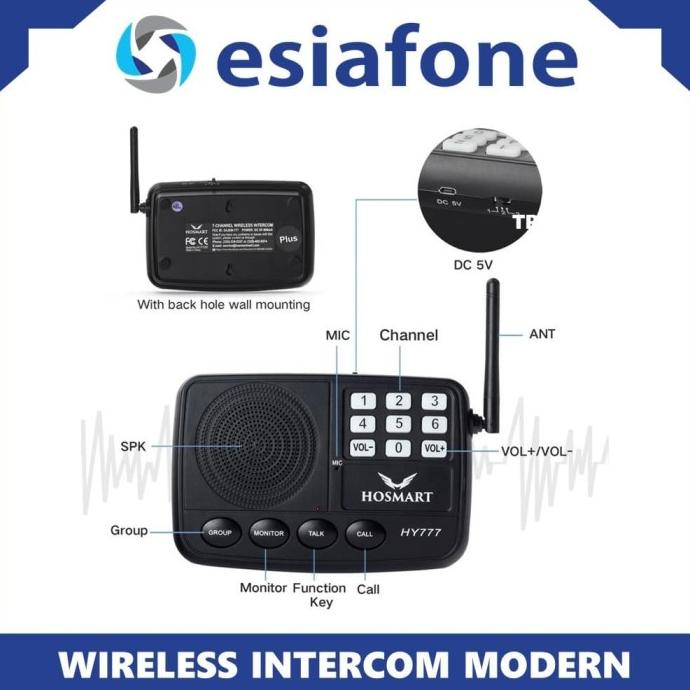 Jual HOSMART Wireless Intercom 7-Channel - Interkom Interphone HY777 1 ...