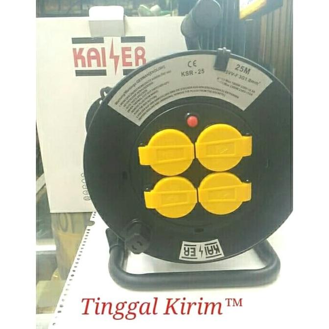 Jual Kabel roll kaiser 25 meter / Kabel rol kaiser stop kontak 4 lubang ...
