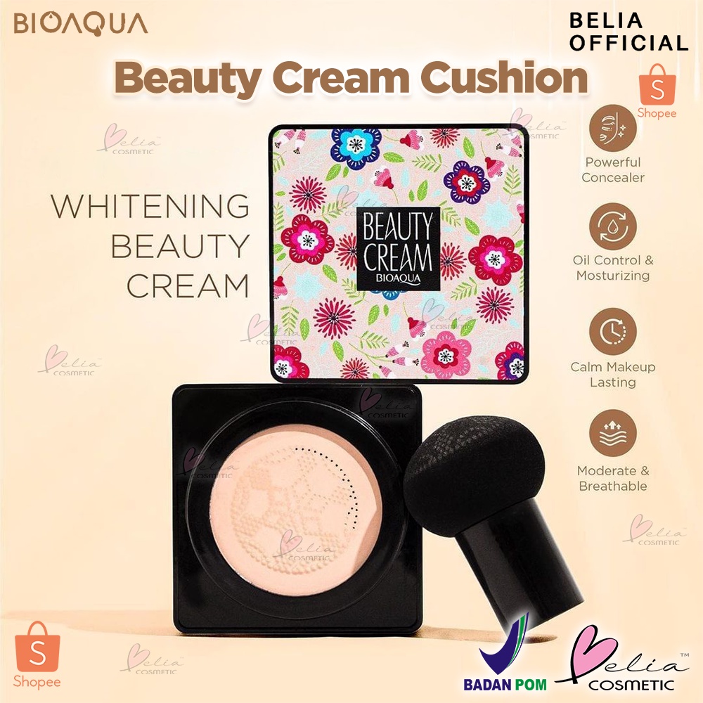 Jual BELIA BIOAQUA Beauty Cream Cushion 20g | BB Cushion | Waterproof ...