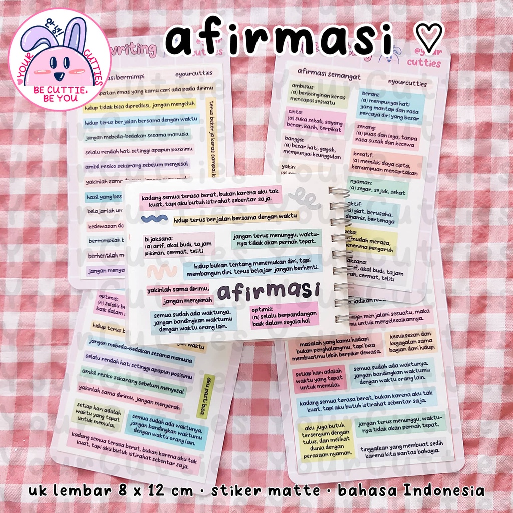 Jual [SHEET] STICKER STIKER TYPEWRITING TULISAN AFIRMASI QUOTE ...