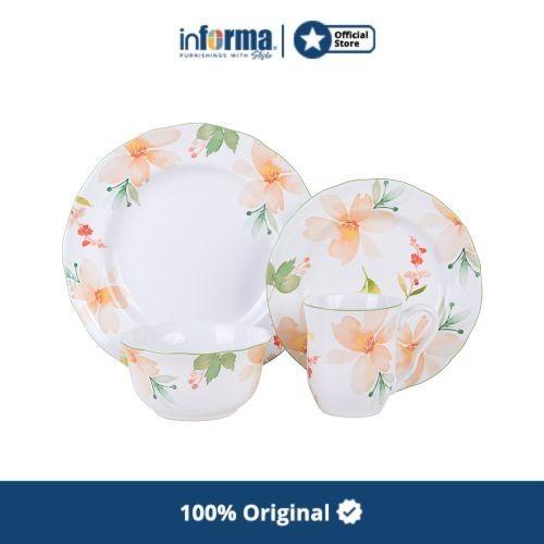 Jual Informa - Set Piring Makan - Dinner Set Yellow Hibiscus (16 ...
