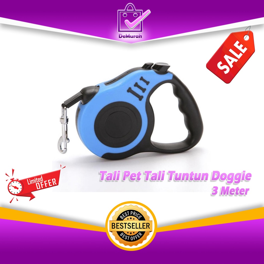 Jual 3 Meter Retractable Dog Leash - Tali Pet Tali Tuntun Doggie 0823 ...
