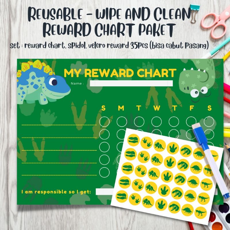 Jual reward chart weekly planner tabel reward anak jadwal pelajaran ...