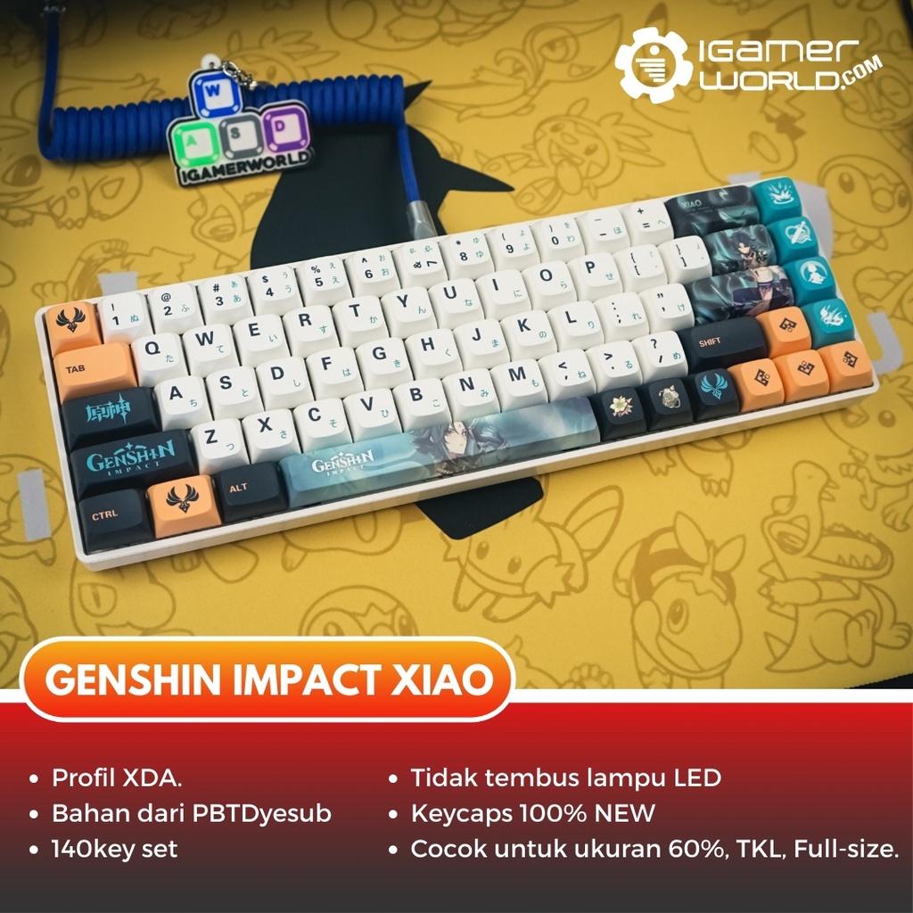Jual Keycaps Genshin Impact Xiao XDA PBT 140 Keys for Mechanical ...