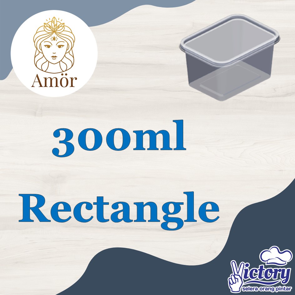 Jual 12pc Thinwall 300ml rectangle victory / kotak makan plastik persegi panjang 300 ml ...