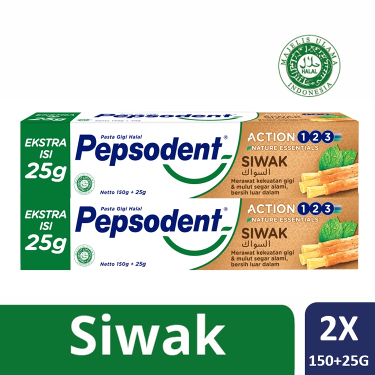 Jual Pepsodent Action 123 Nature Essentials Siwak Pasta Gigi Halal 150 ...