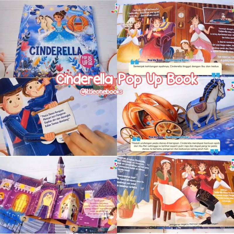 Jual Cinderella Pop Up Book / Buku Pop Up Anak Dongeng Bahasa Indonesia ...