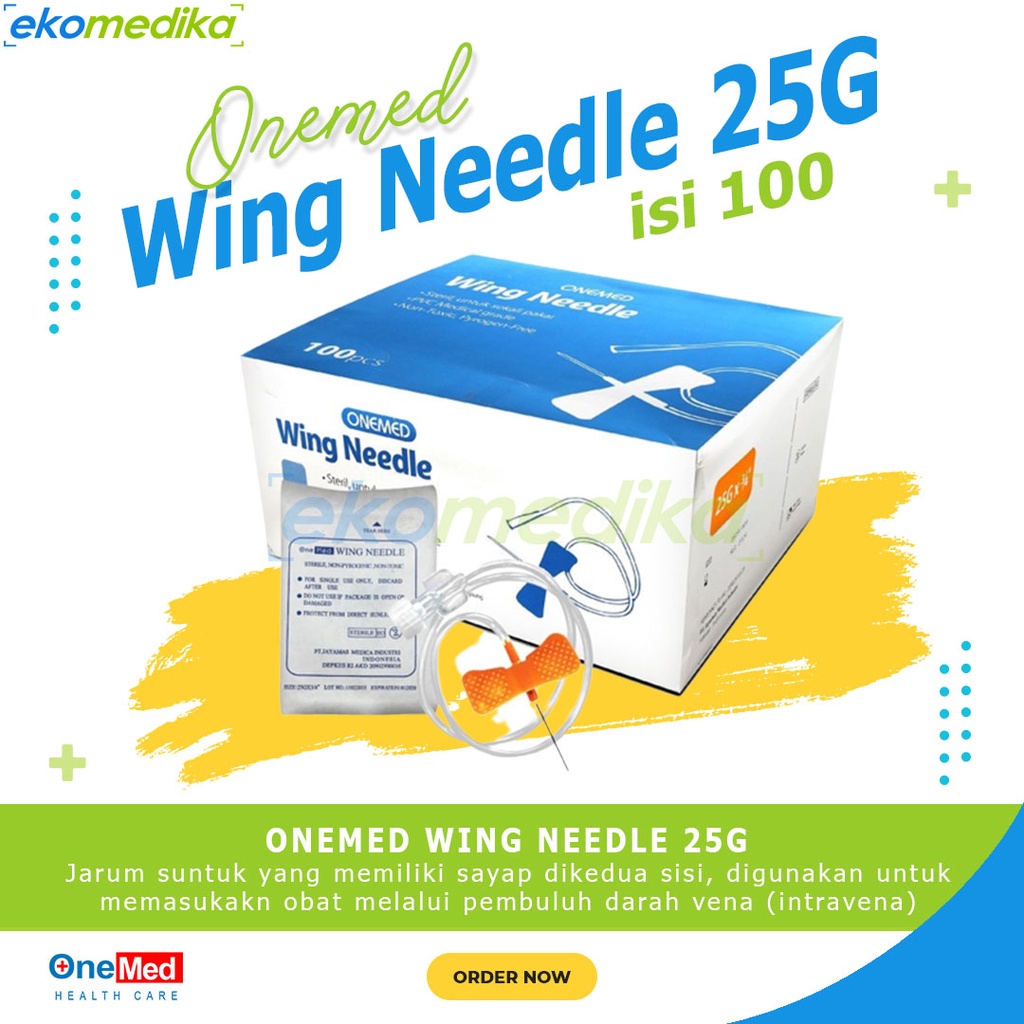 Jual ONEMED WING 23G 25G 27G Per box isi 100 | Shopee Indonesia