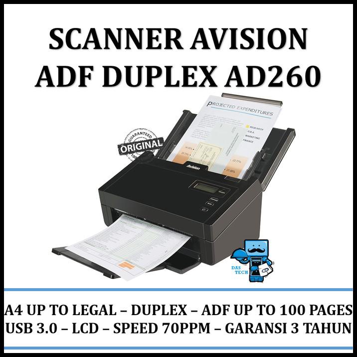 Jual Scanner Avision Ad260 Duplex Adf 70 Ppm - Garansi Resmi | Shopee ...