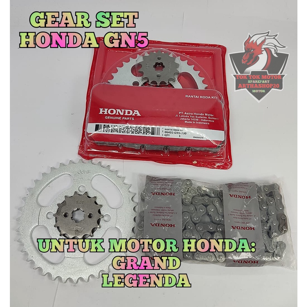 Jual GEAR SET GN5 HONDA KUALITAS ASLI ORIGINAL ASTREA GRAND , LEGENDA ...