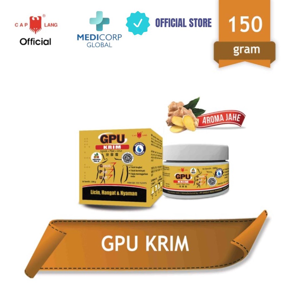 Jual GPU krim jahe cap lang obat gosok / nyeri otot / pegal linu 150 gr ...