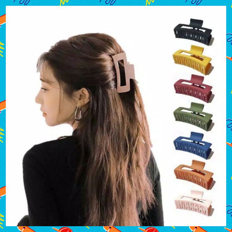 Jual Jepit Rambut Gaya Korea Style Model Kotak Persegi Bolong Glossy ...