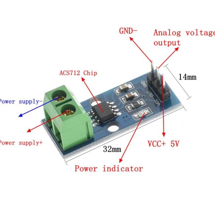 Jual SENSOR ARUS ACS712 ACS712ELC-30A 30A Pendeteksi Modul Current ...