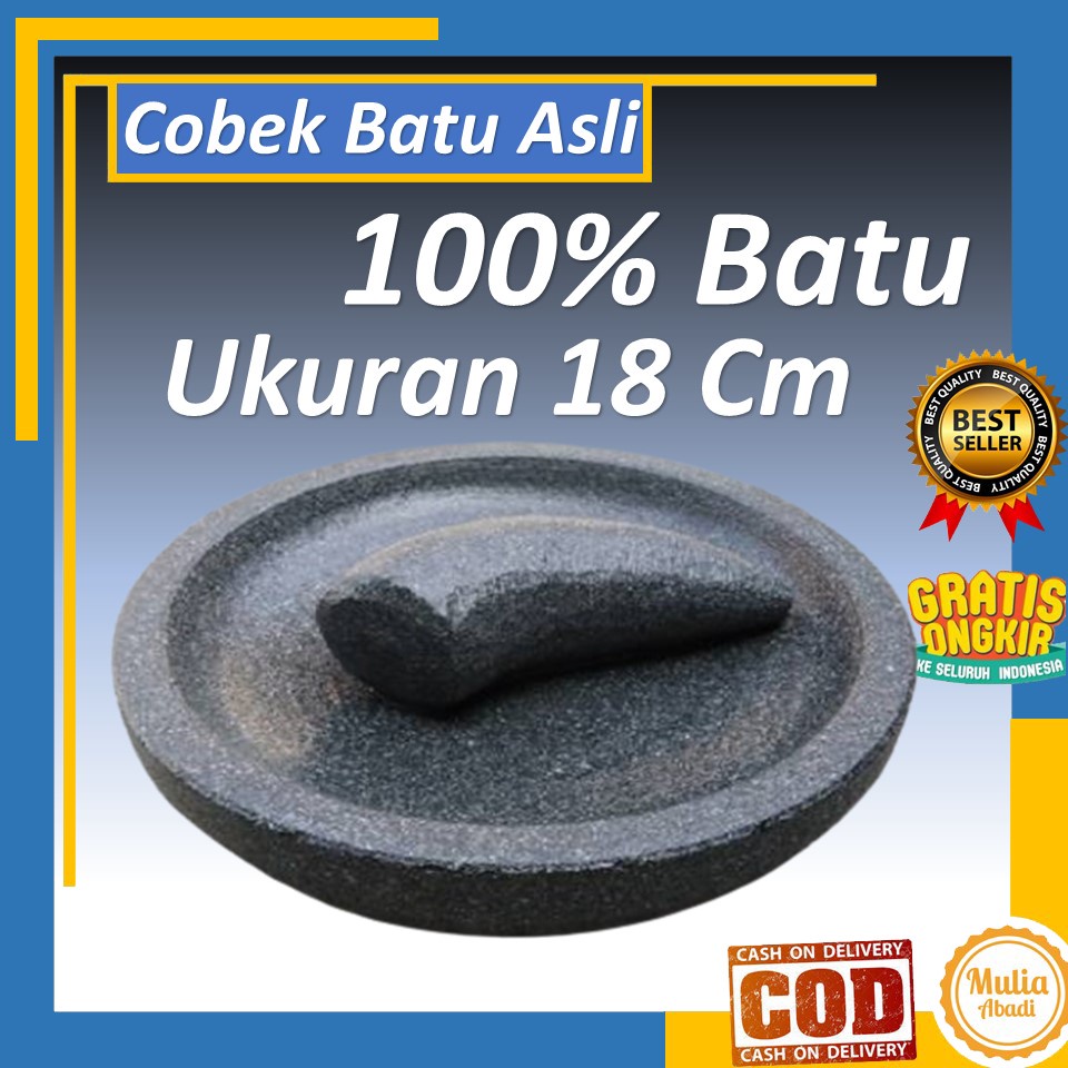Jual Cobek Batu Ukuran 18cm + ulekan Tahan Jamur 100% BATU ASLI DIJAMIN ...