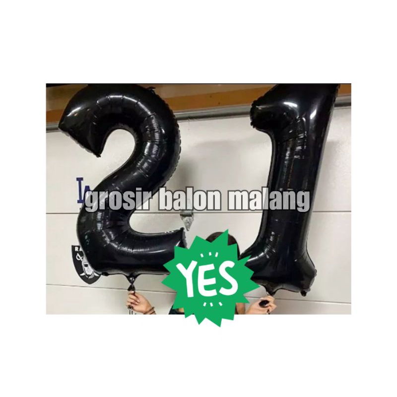 Jual balon foil angka HITAM jumbo 100CM 1meter | Shopee Indonesia