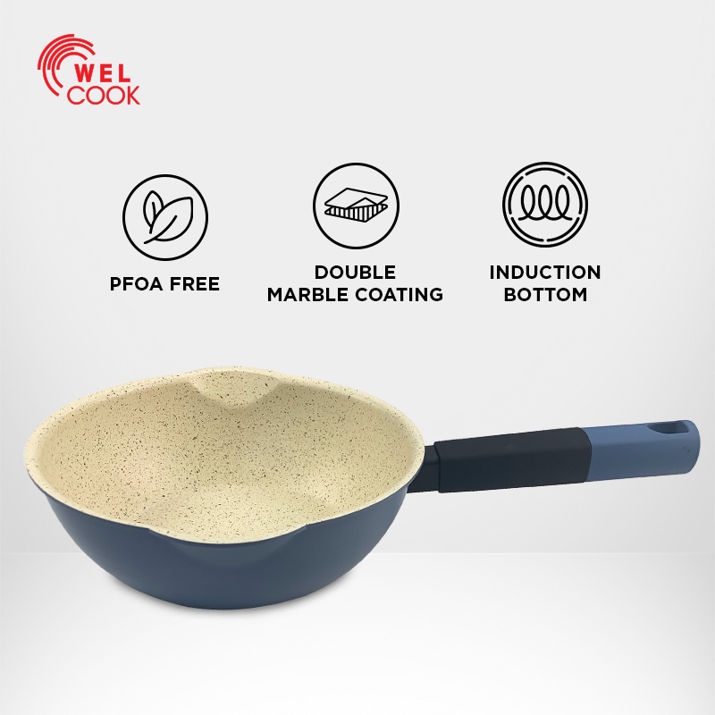 Jual Deep Frypan Welcook 20cm Amer Series Marble | Panci Masak ...