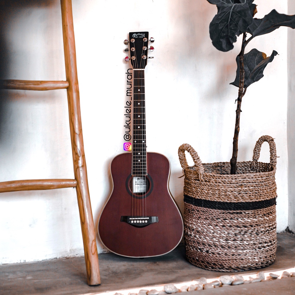Jual Gitar Mini Akustik 3/4 Martin Junior Custom Coklat Tua Fullset ...