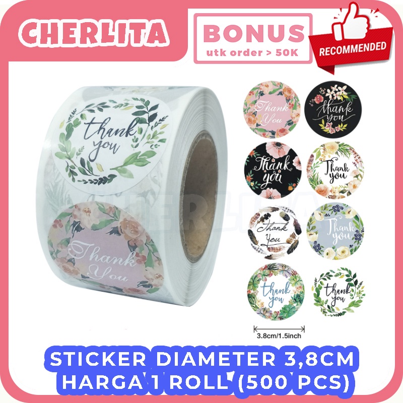 Jual 500 PCS Sticker Thank You - Bunga Label Makanan Packing | Shopee ...
